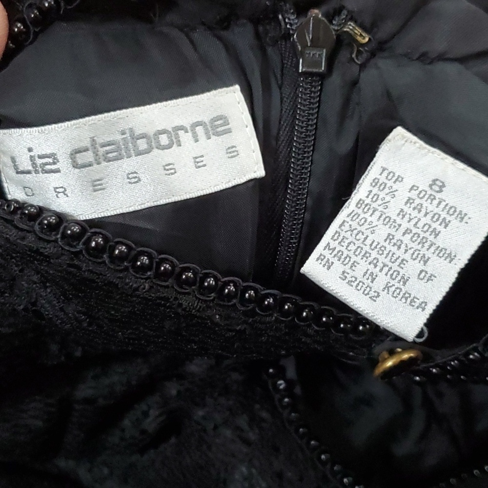 Liz Claiborne | Dresses | Liz Claiborne Vintage Velvet Lace Pearl Dress ...